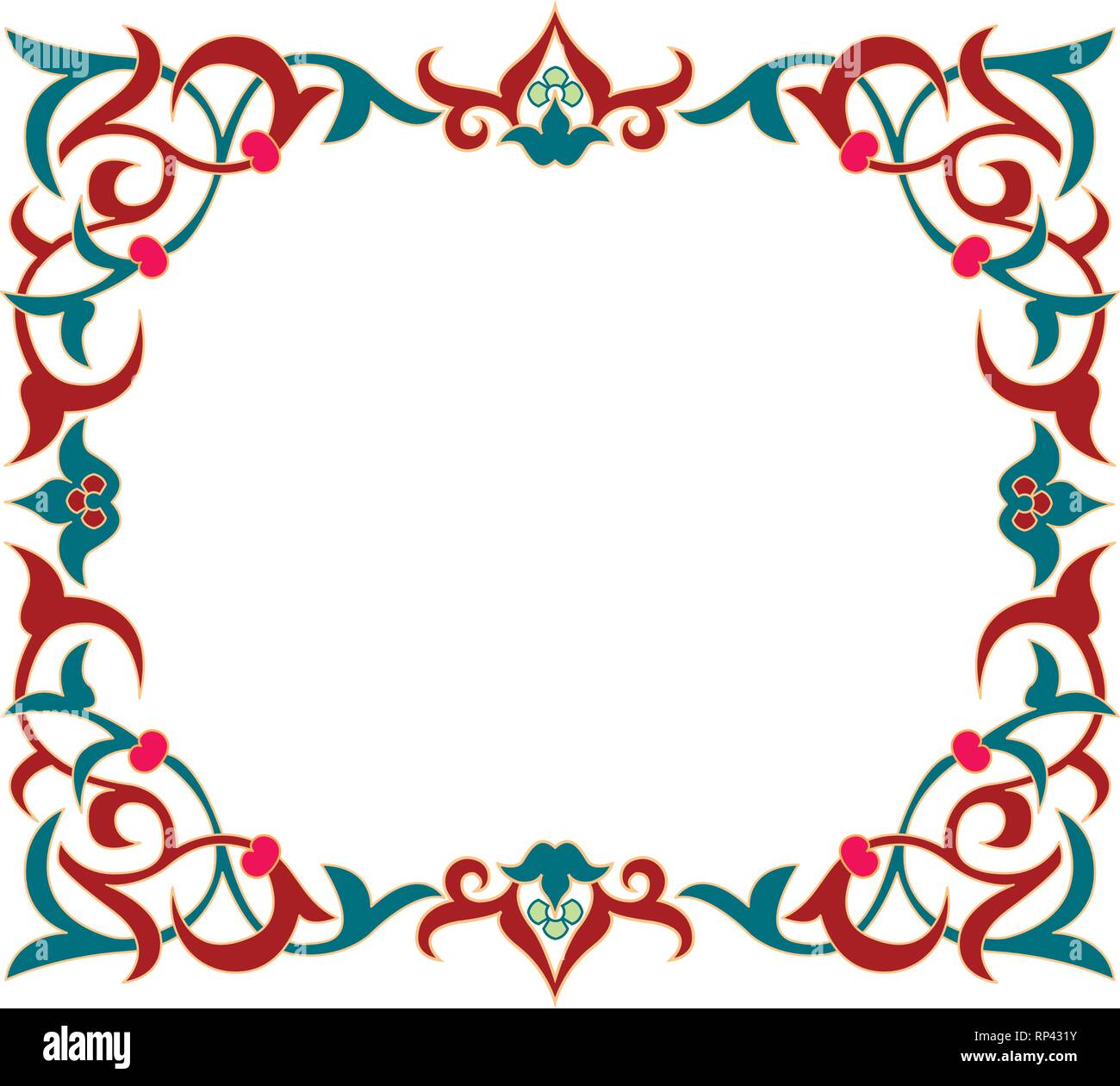 arabesque Borders - Tiled frame in plant leaves and flowers Framework ...