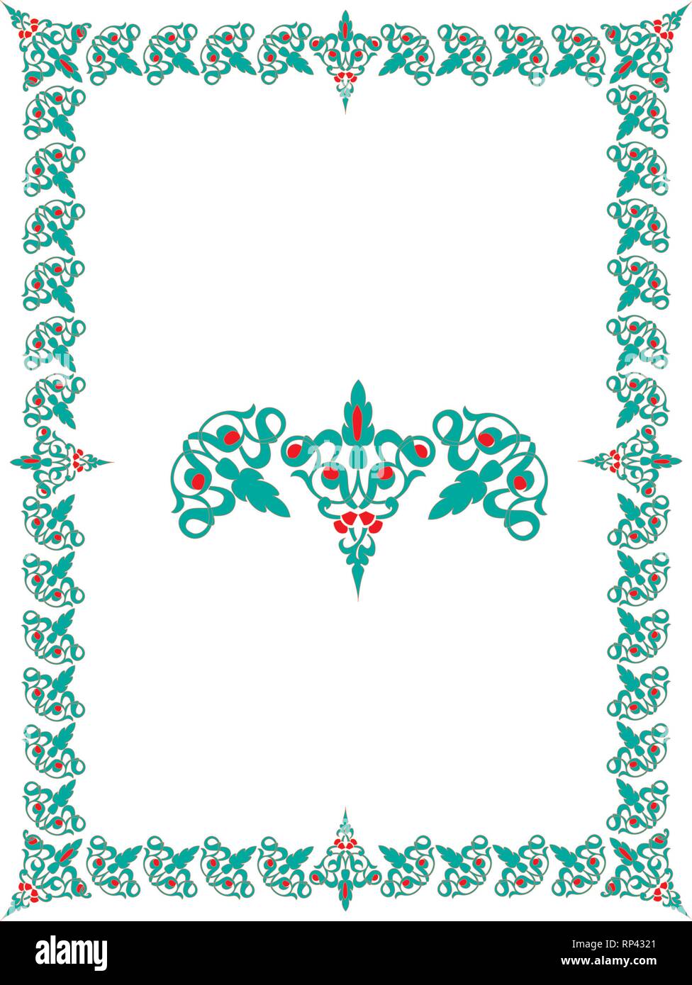 arabesque Borders - Tiled frame in plant leaves and flowers Framework ...