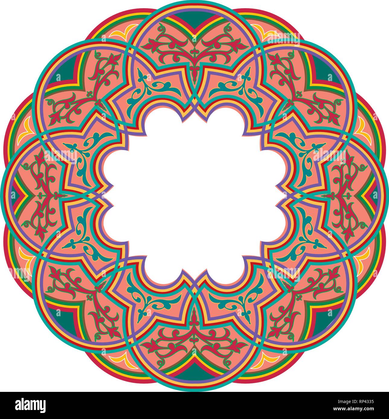 arabesque Borders - Tiled frame in plant leaves and flowers Framework ...