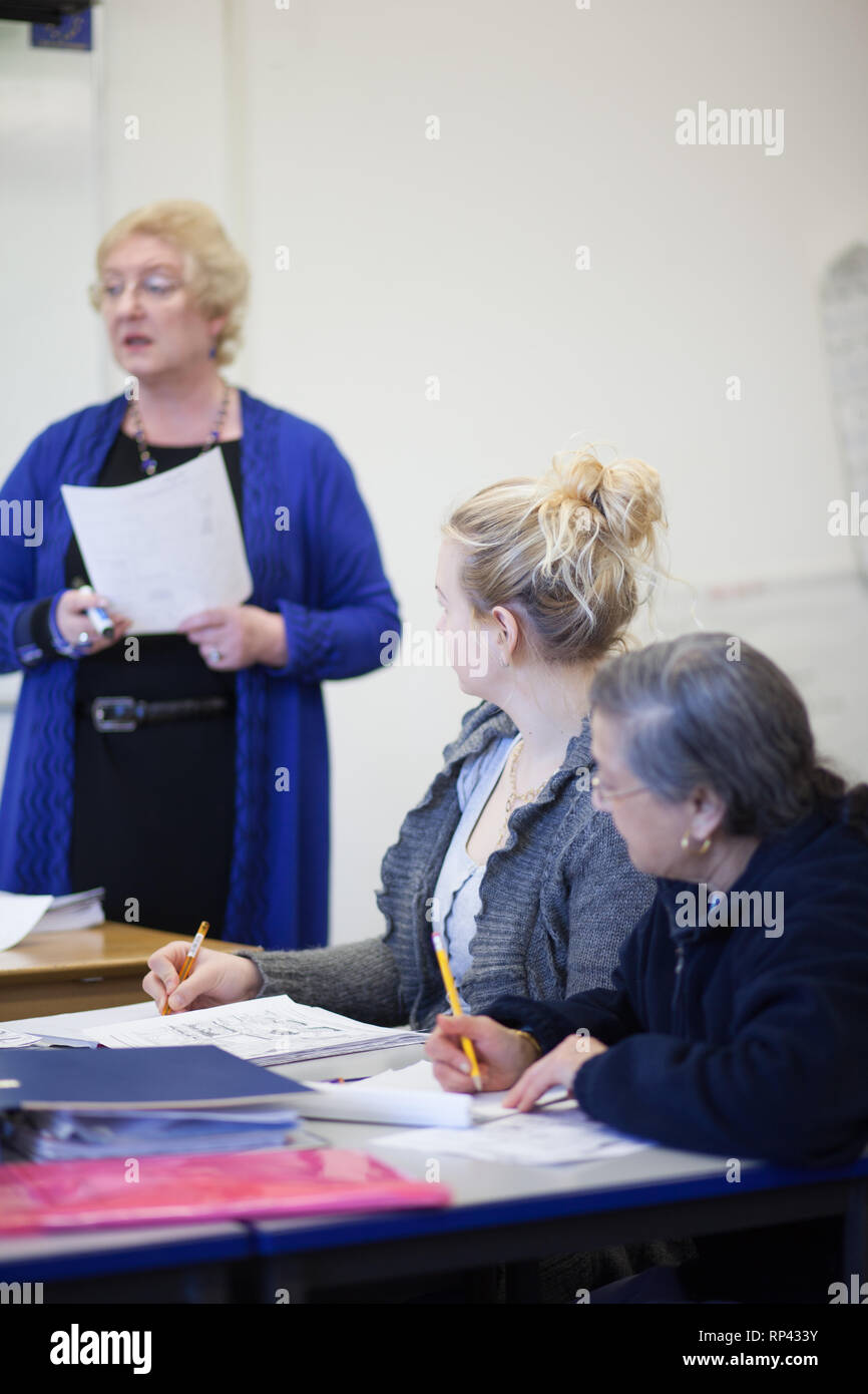 teacher in a classroom teaching ESOL, English for speakers of other ...