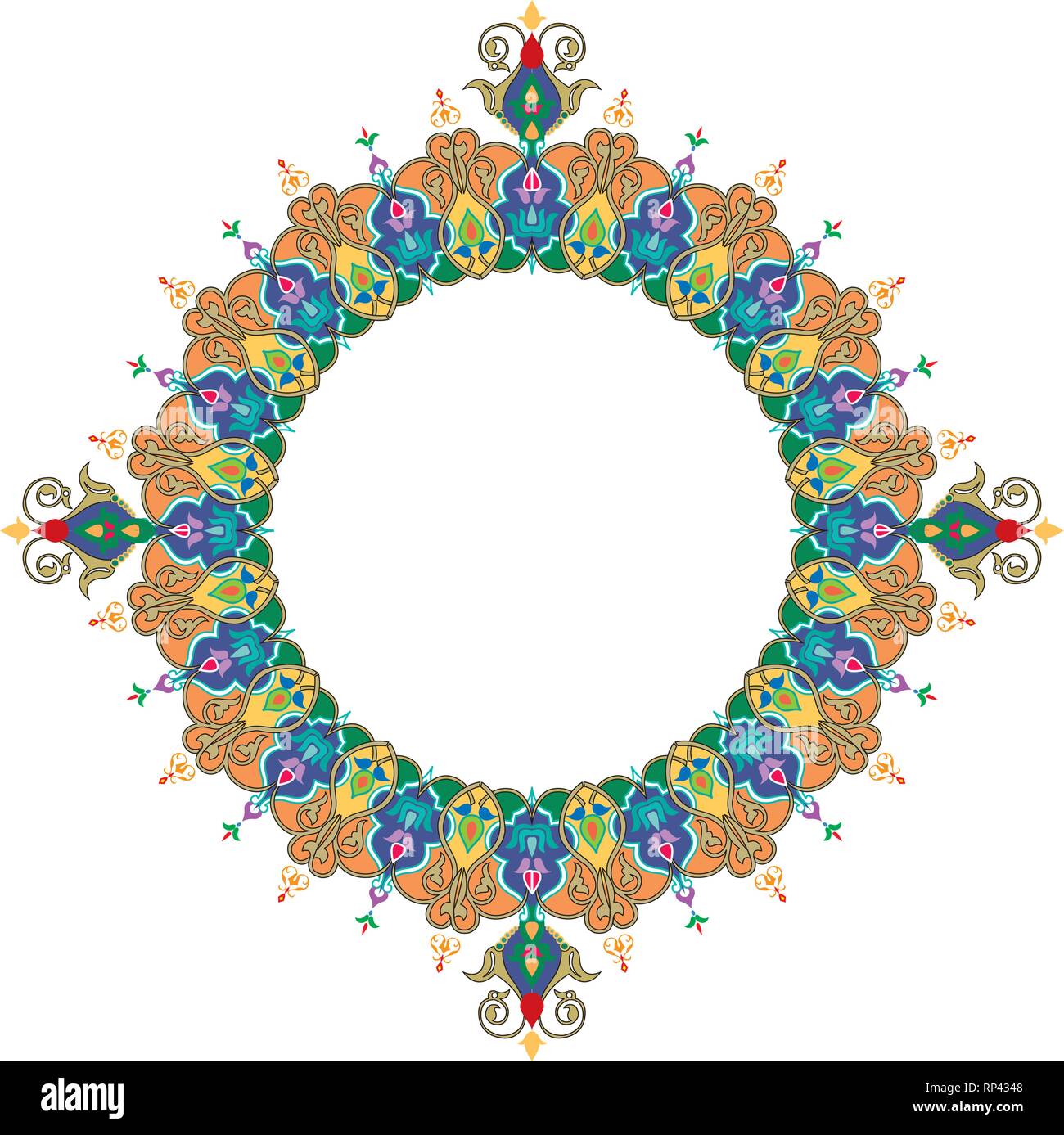 arabesque Borders - Tiled frame in plant leaves and flowers Framework ...