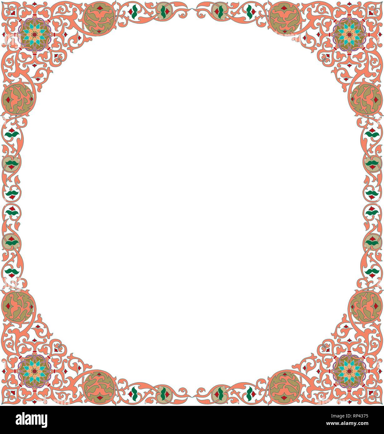 arabesque Borders - Tiled frame in plant leaves and flowers Framework ...