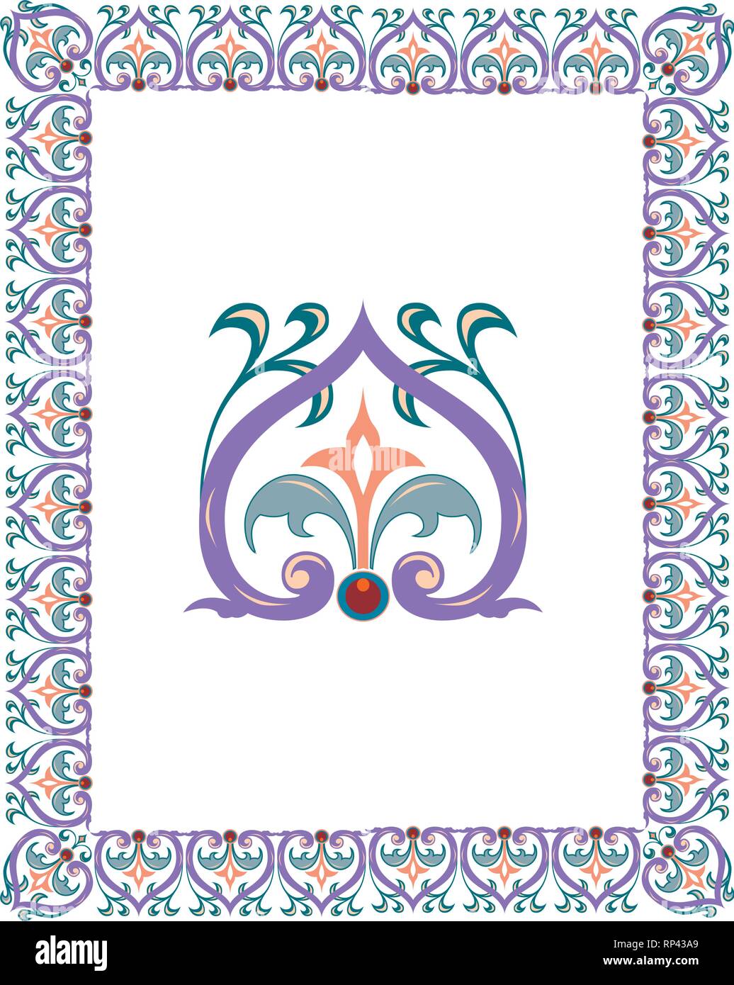 arabesque Borders - Tiled frame in plant leaves and flowers Framework ...