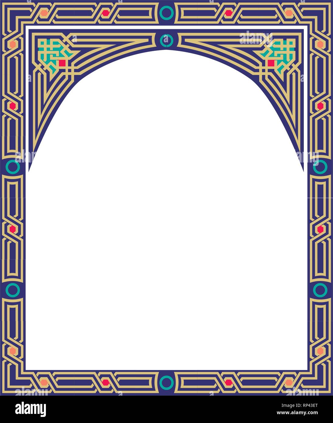 arabesque Borders - Tiled frame in plant leaves and flowers Framework ...