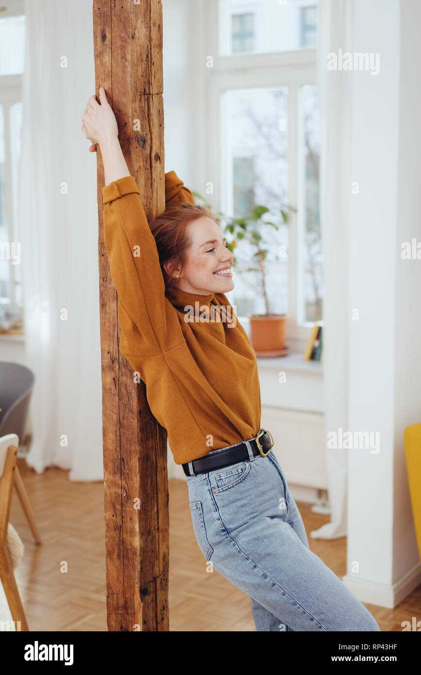Woman leans back hi-res stock photography and images - Alamy