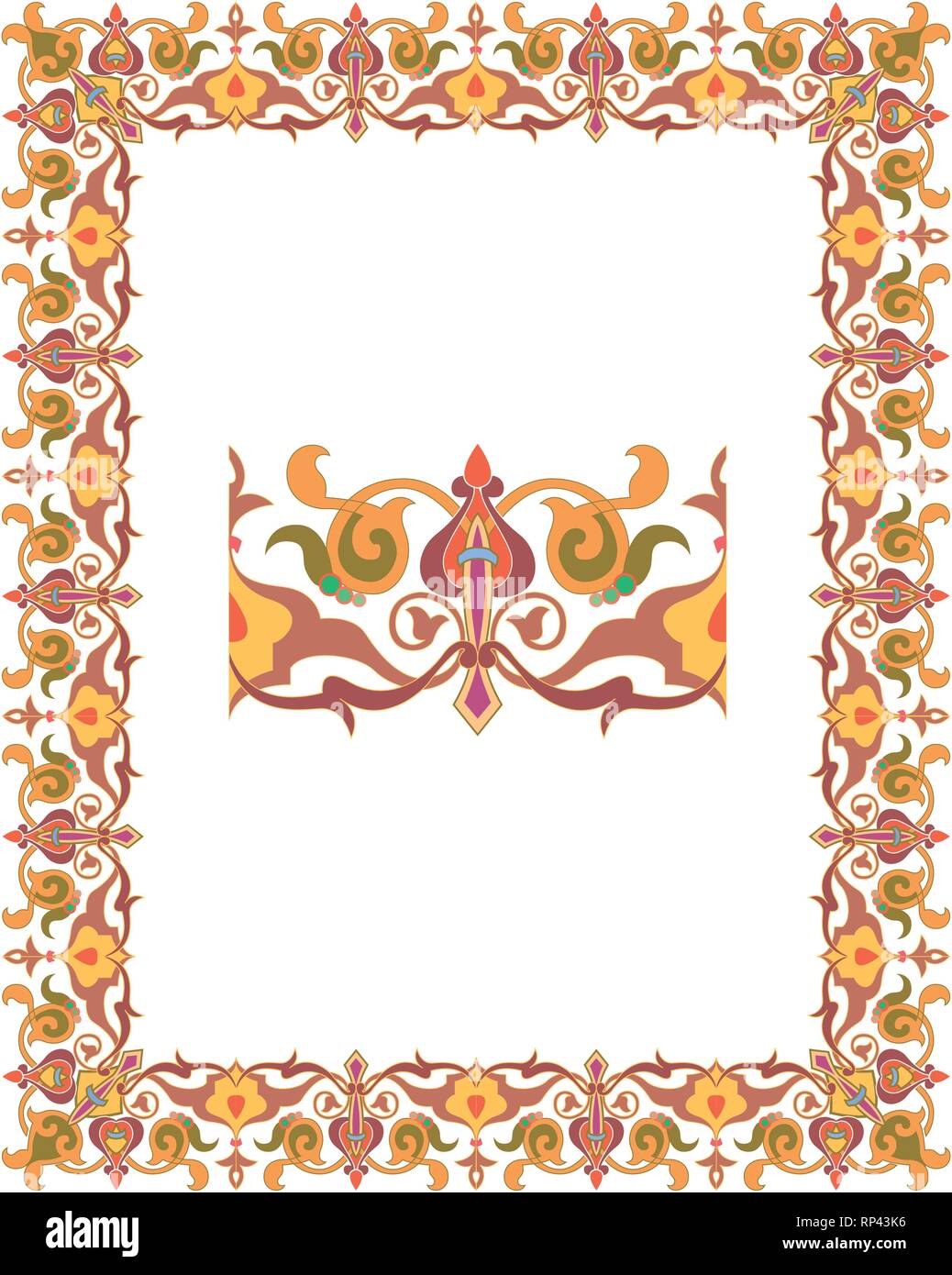arabesque Borders - Tiled frame in plant leaves and flowers Framework ...