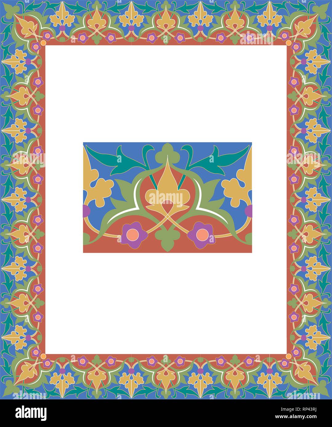 arabesque Borders - Tiled frame in plant leaves and flowers Framework ...