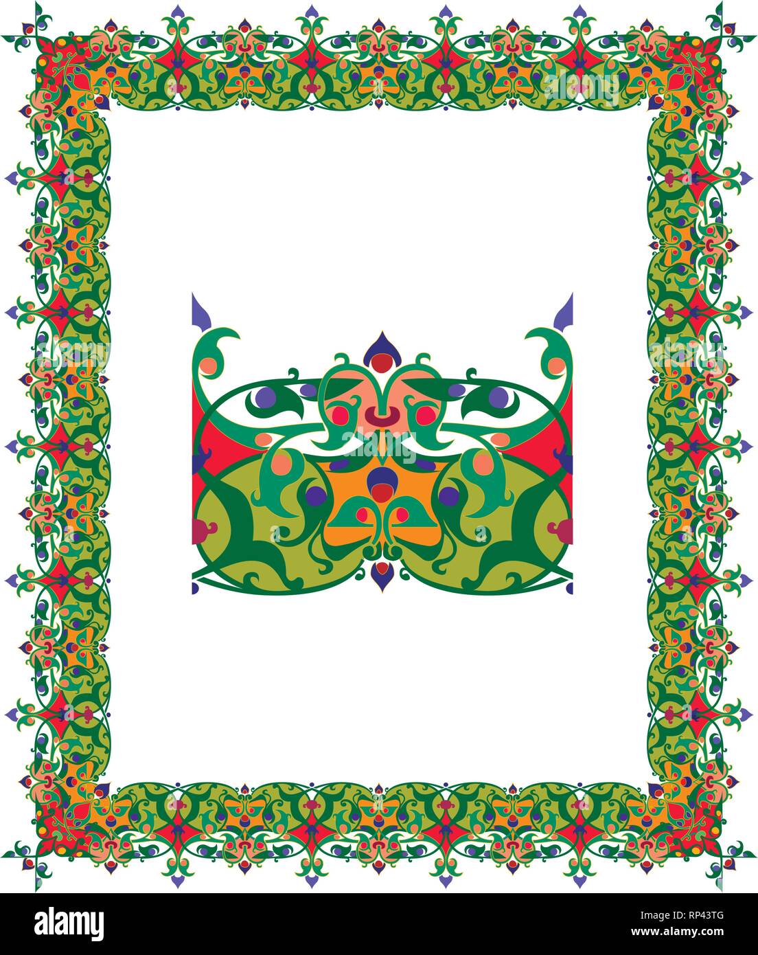 arabesque Borders - Tiled frame in plant leaves and flowers Framework ...