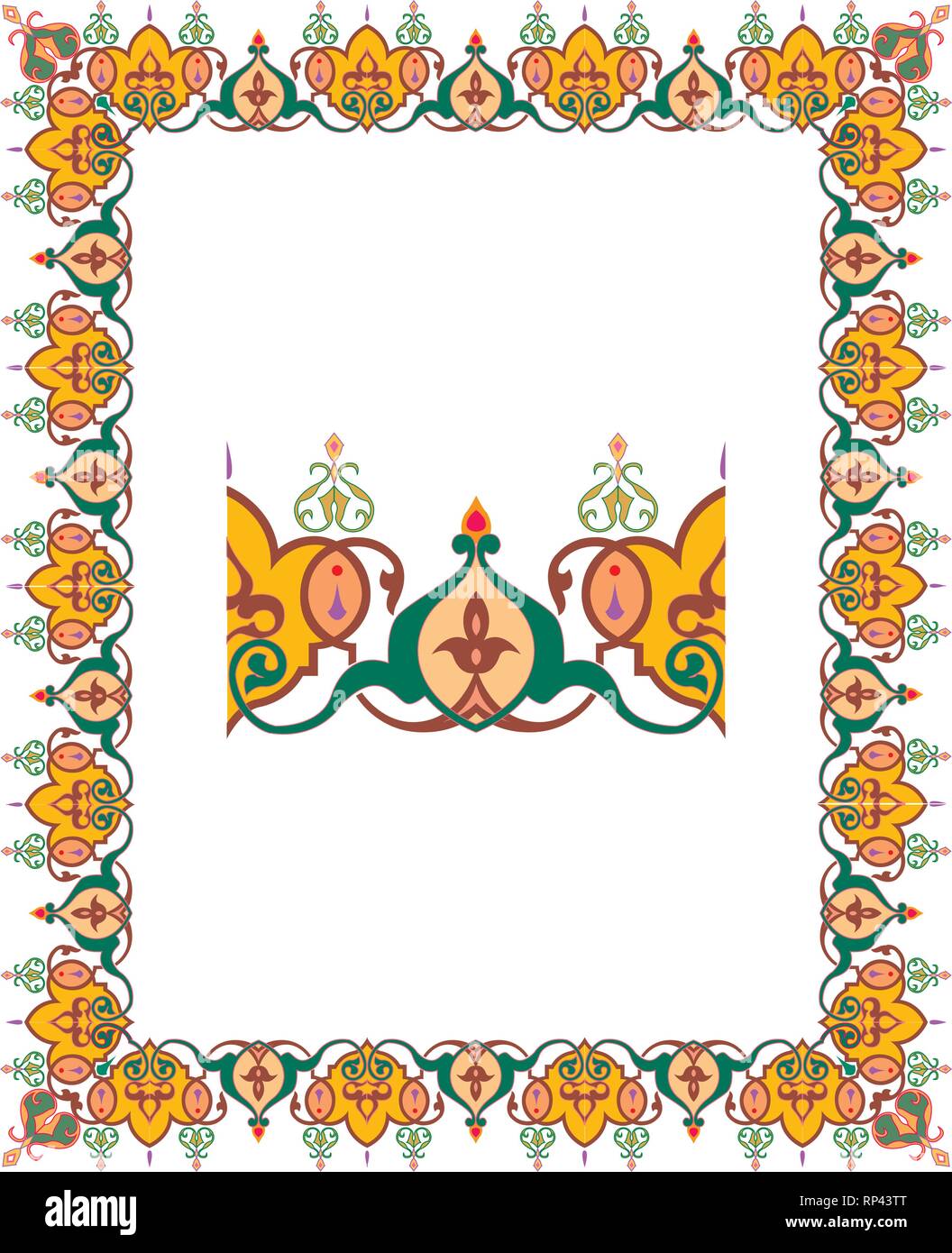 arabesque Borders - Tiled frame in plant leaves and flowers Framework ...