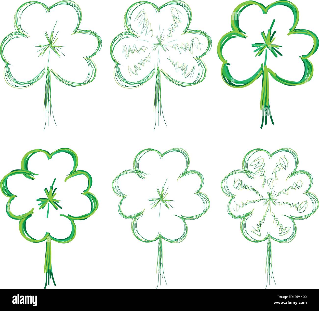 Set of clovers for St. Patrick`s day, vector illustration Stock Vector ...