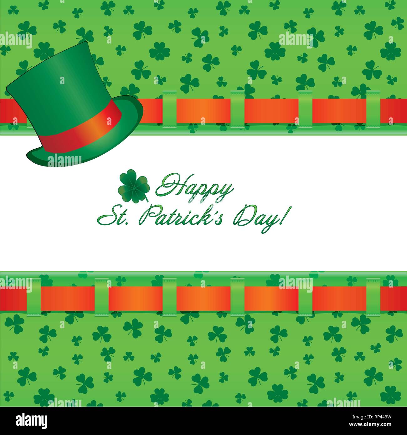 Background with clovers for St.Patrick`s day with one happy clover ...