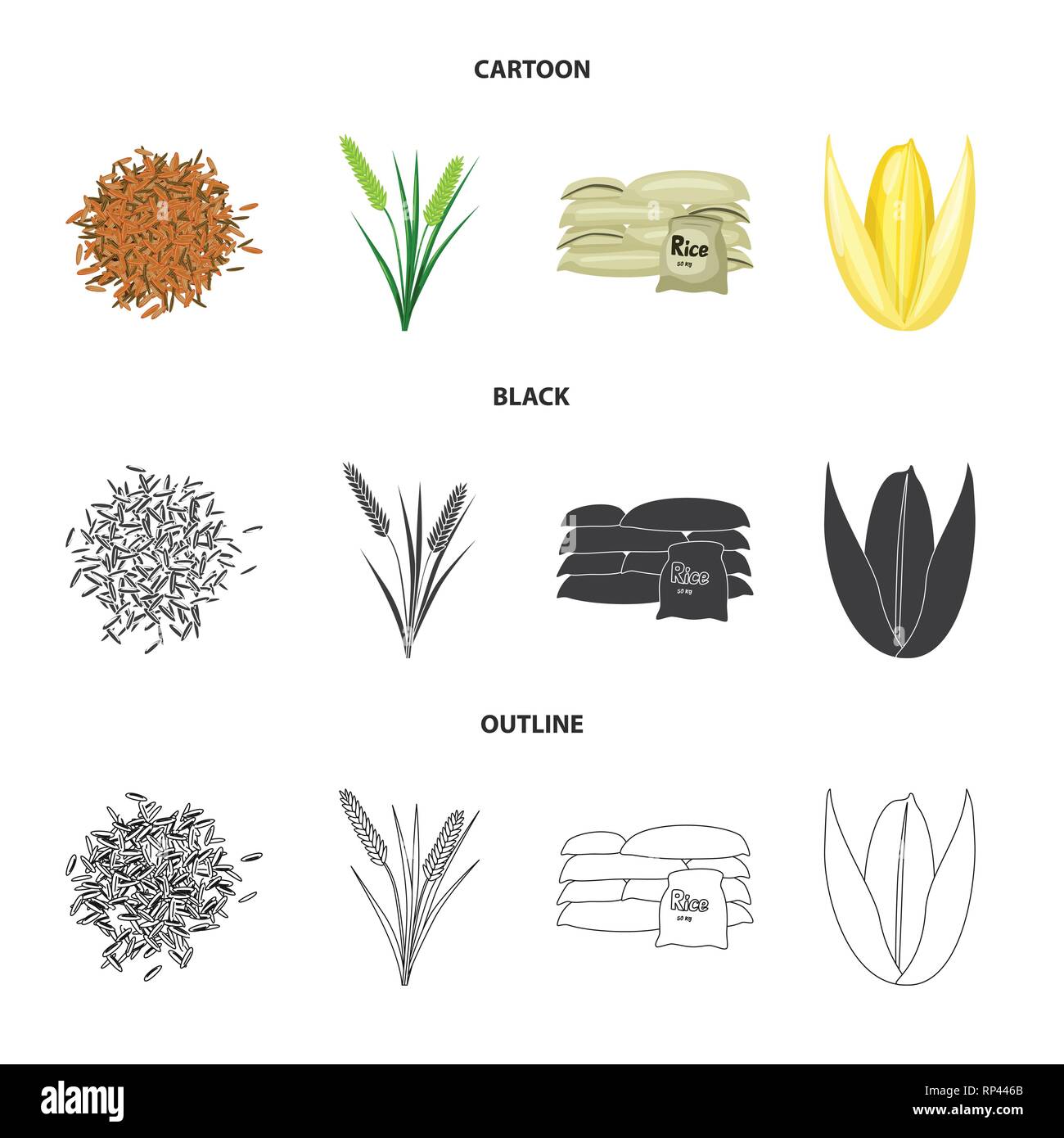 Vector illustration of crop and ecological icon. Set of crop and ...