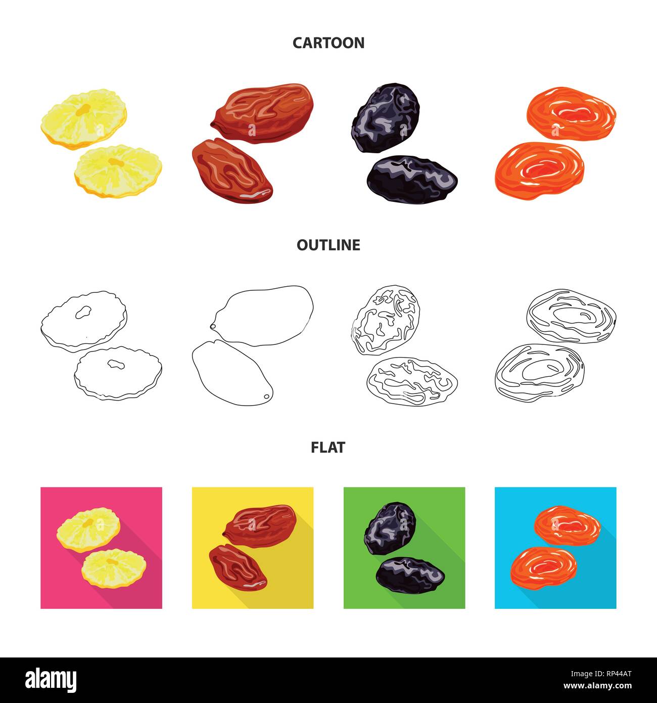 Vector illustration of food and raw icon. Set of food and nature stock ...