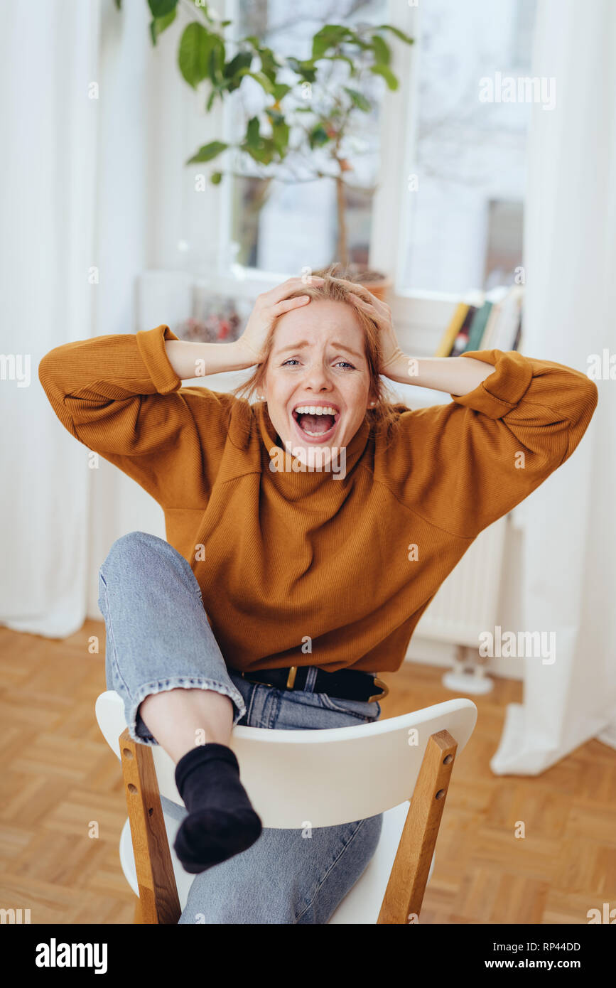 Woman Sit Backwards On Chair High Resolution Stock Photography and ...
