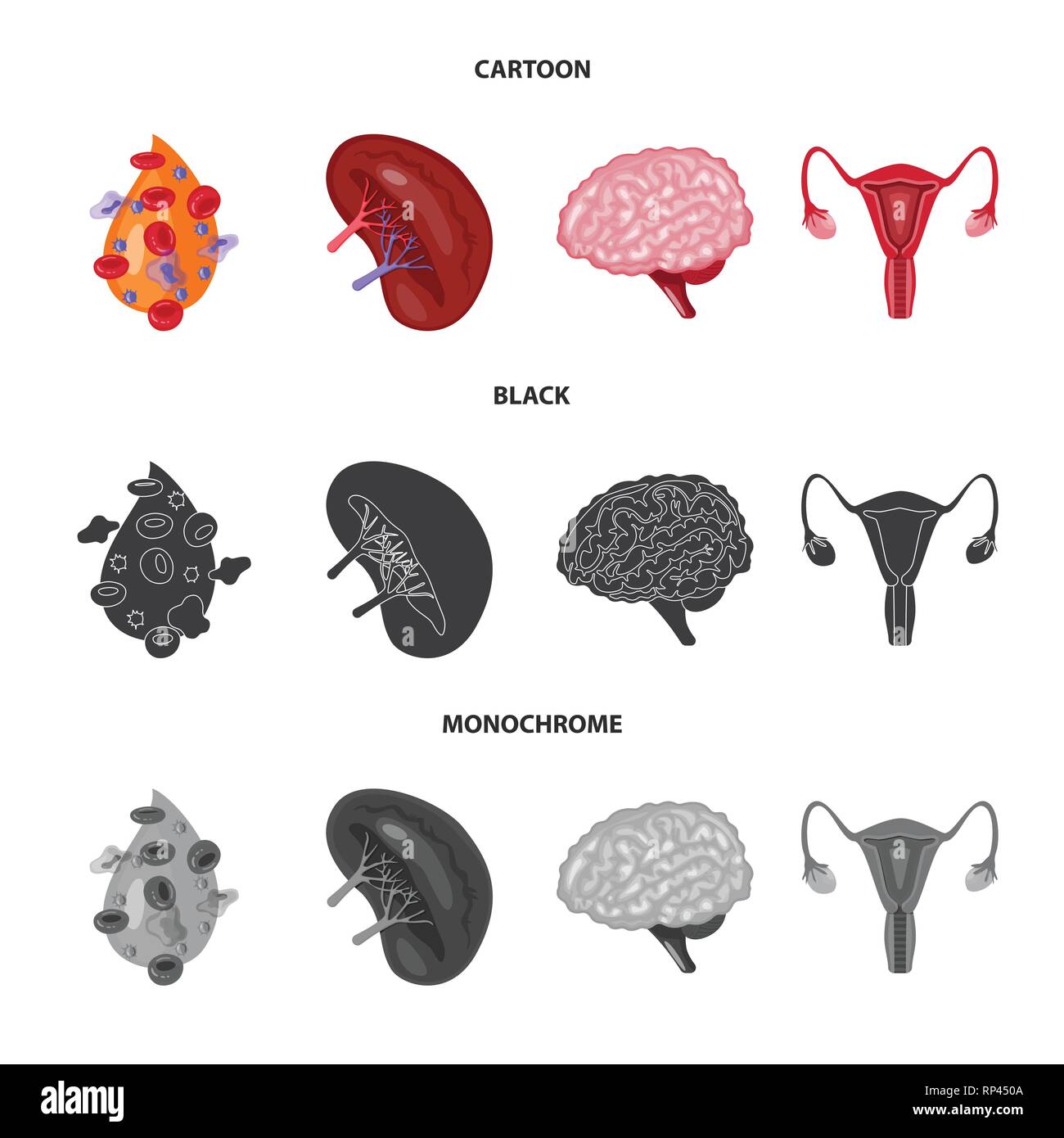Vector illustration of biology and scientific sign. Collection of ...