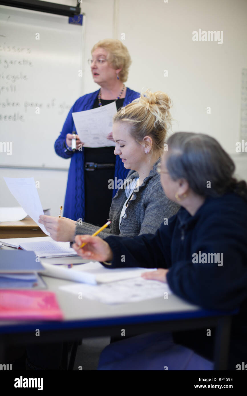 teacher working in a classroom studying ESOL, English for speakers of ...
