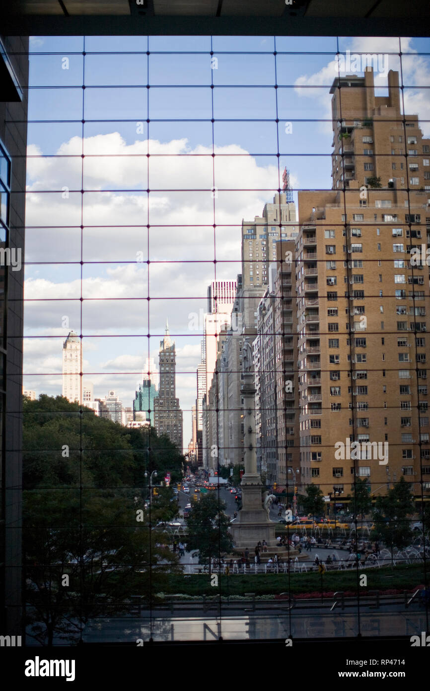 Cityscape seen through wire netting on a window Stock Photo - Alamy