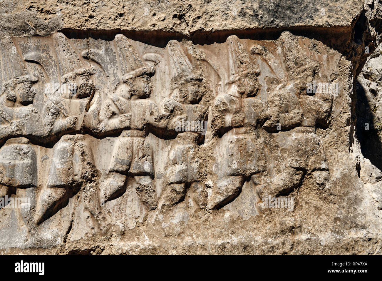 Close up of the sculpture of the twelve gods of the underworld from the ...