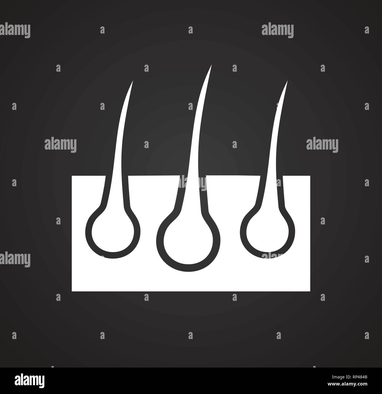 Hairs icon on black background for graphic and web design, Modern ...
