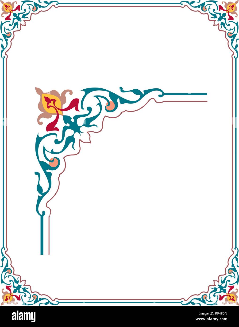 arabesque Borders - Tiled frame in plant leaves and flowers Framework ...