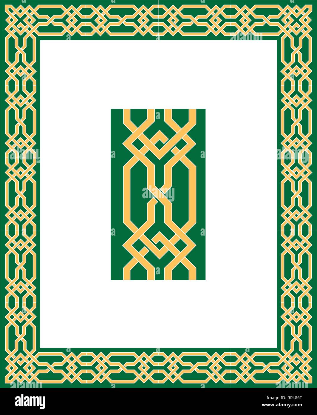 arabesque Borders - Tiled frame in plant leaves and flowers Framework ...