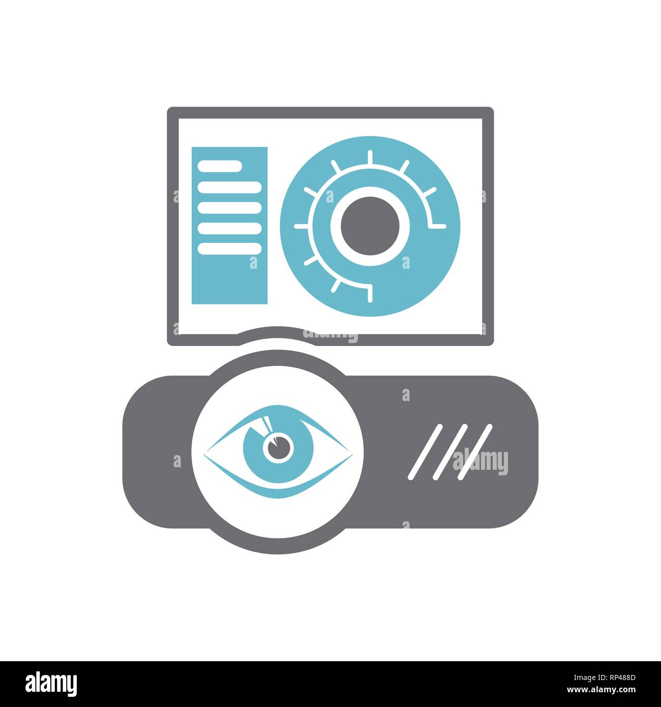 Vision check up icon on white background for graphic and web design ...