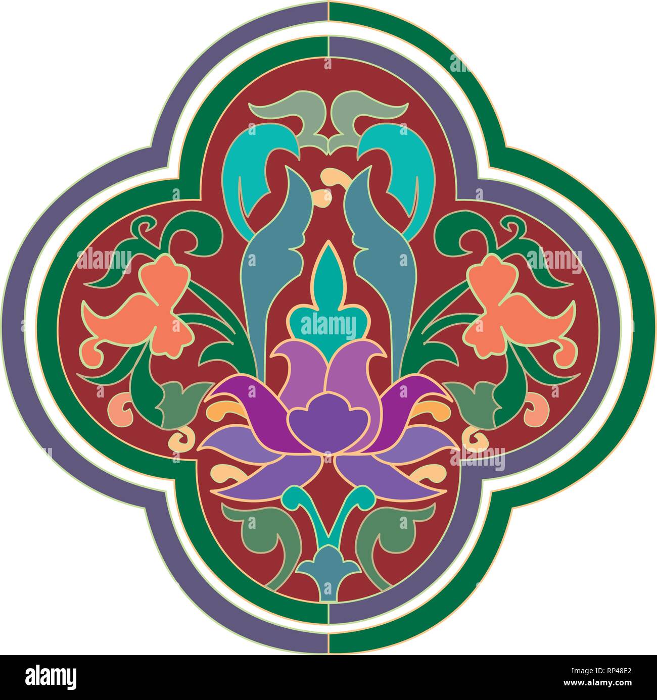 Arabic arabesque decorative texture Islamic ornamental colorful design ...