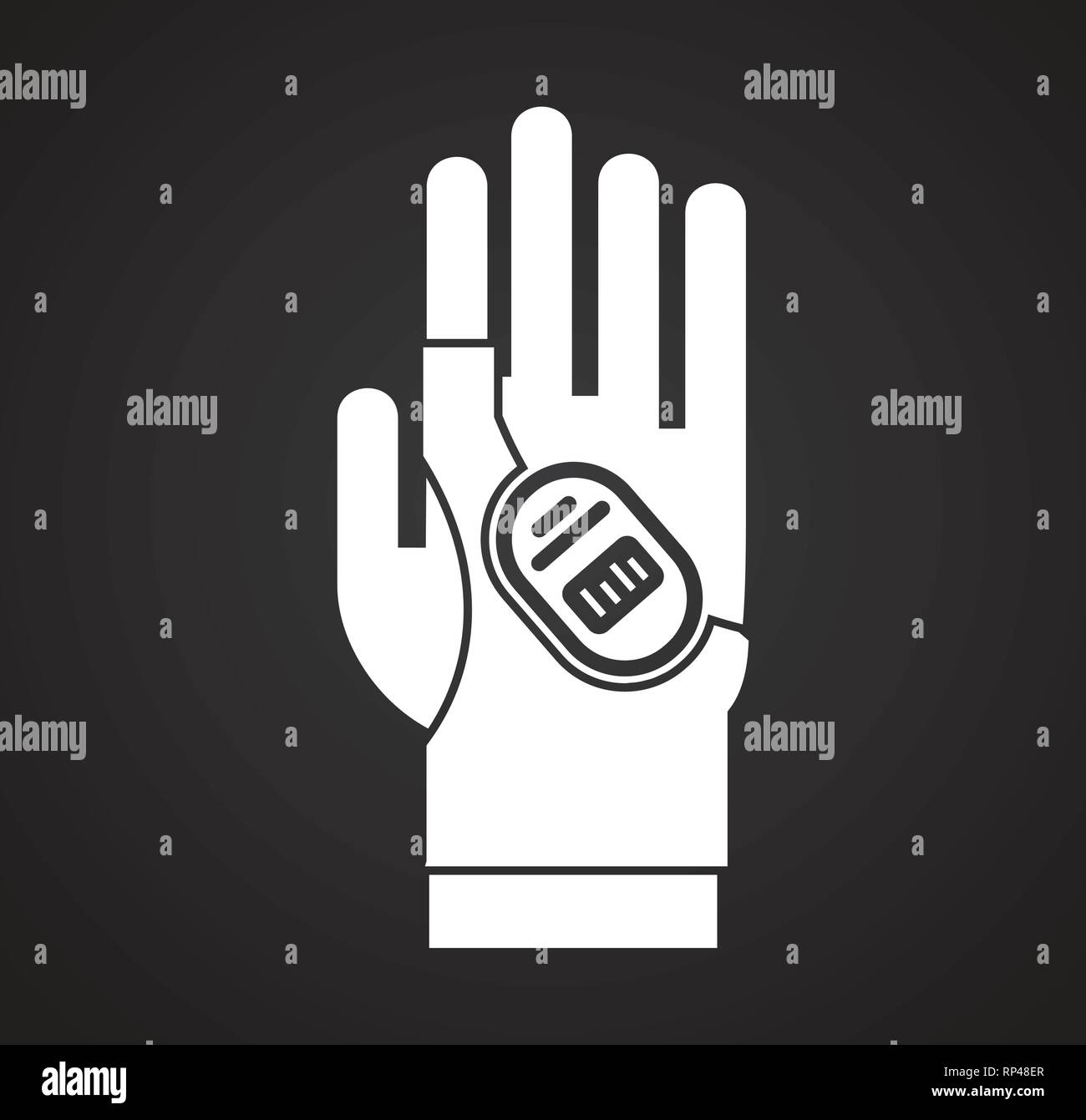 Heart rate app icon on black background for graphic and web design ...