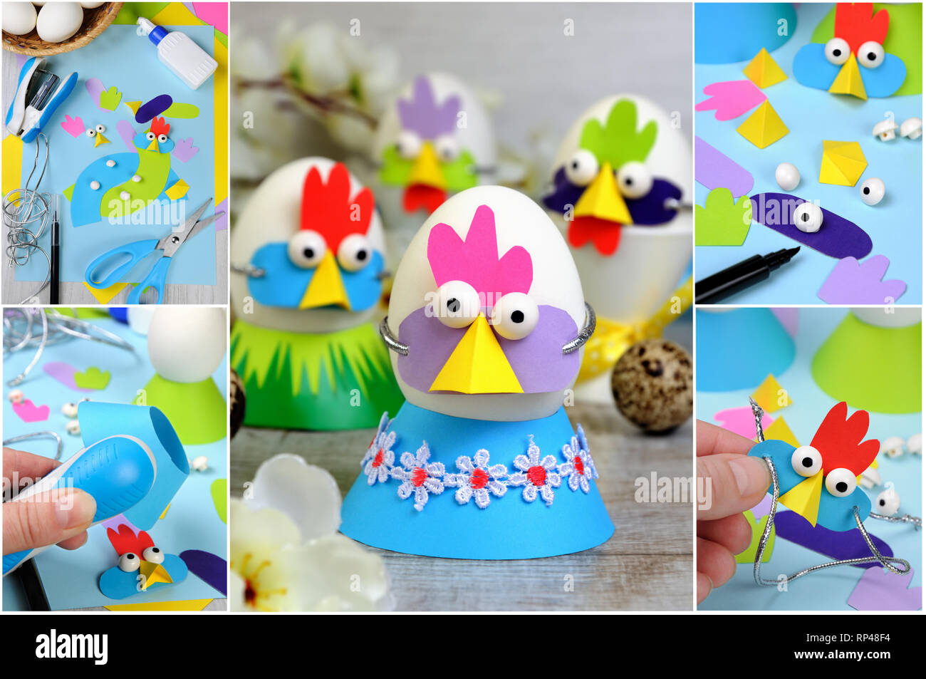 A step-by-step instruction on how to make a hen and cock mask from ...