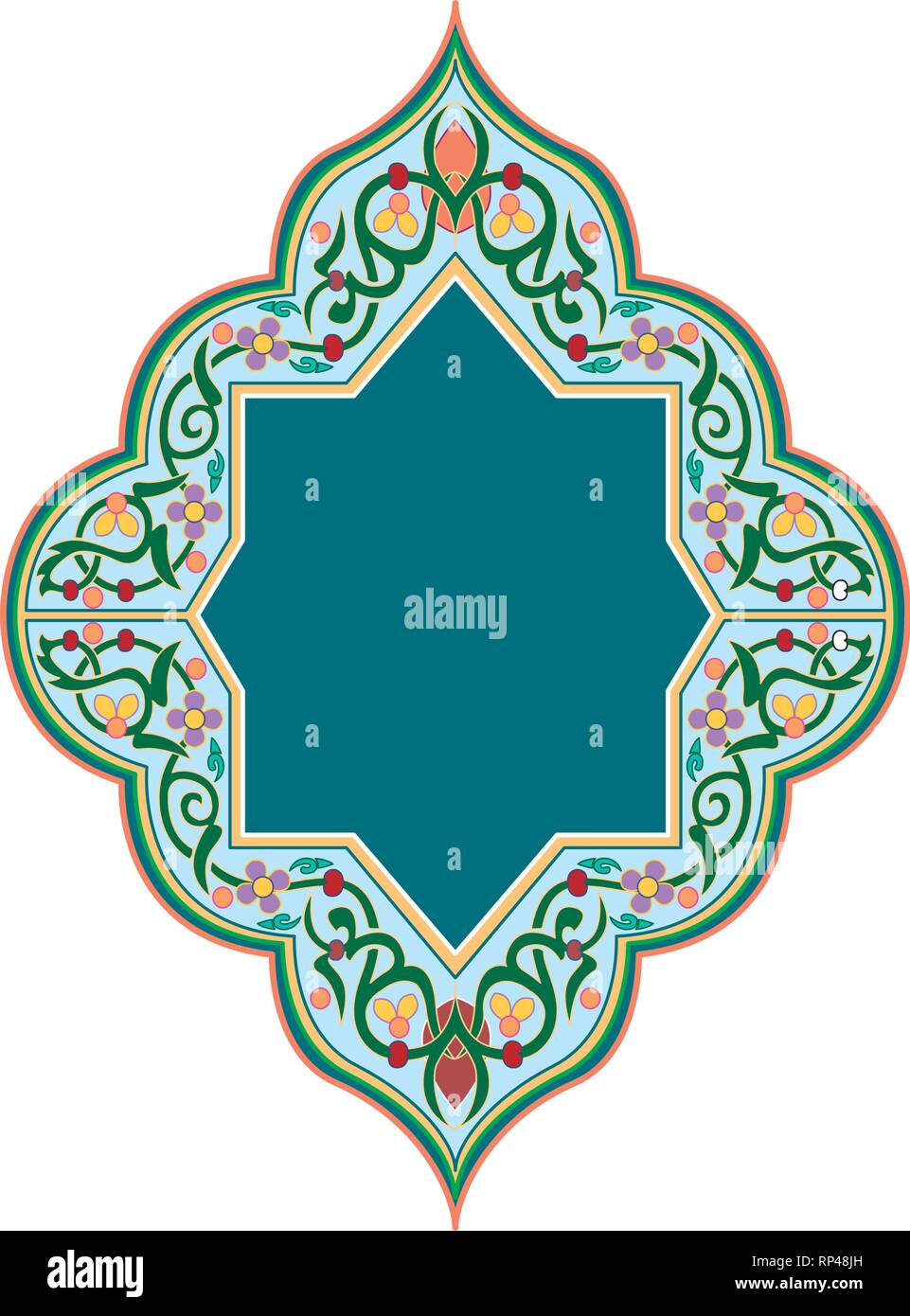 arabesque Borders - Tiled frame in plant leaves and flowers Framework ...