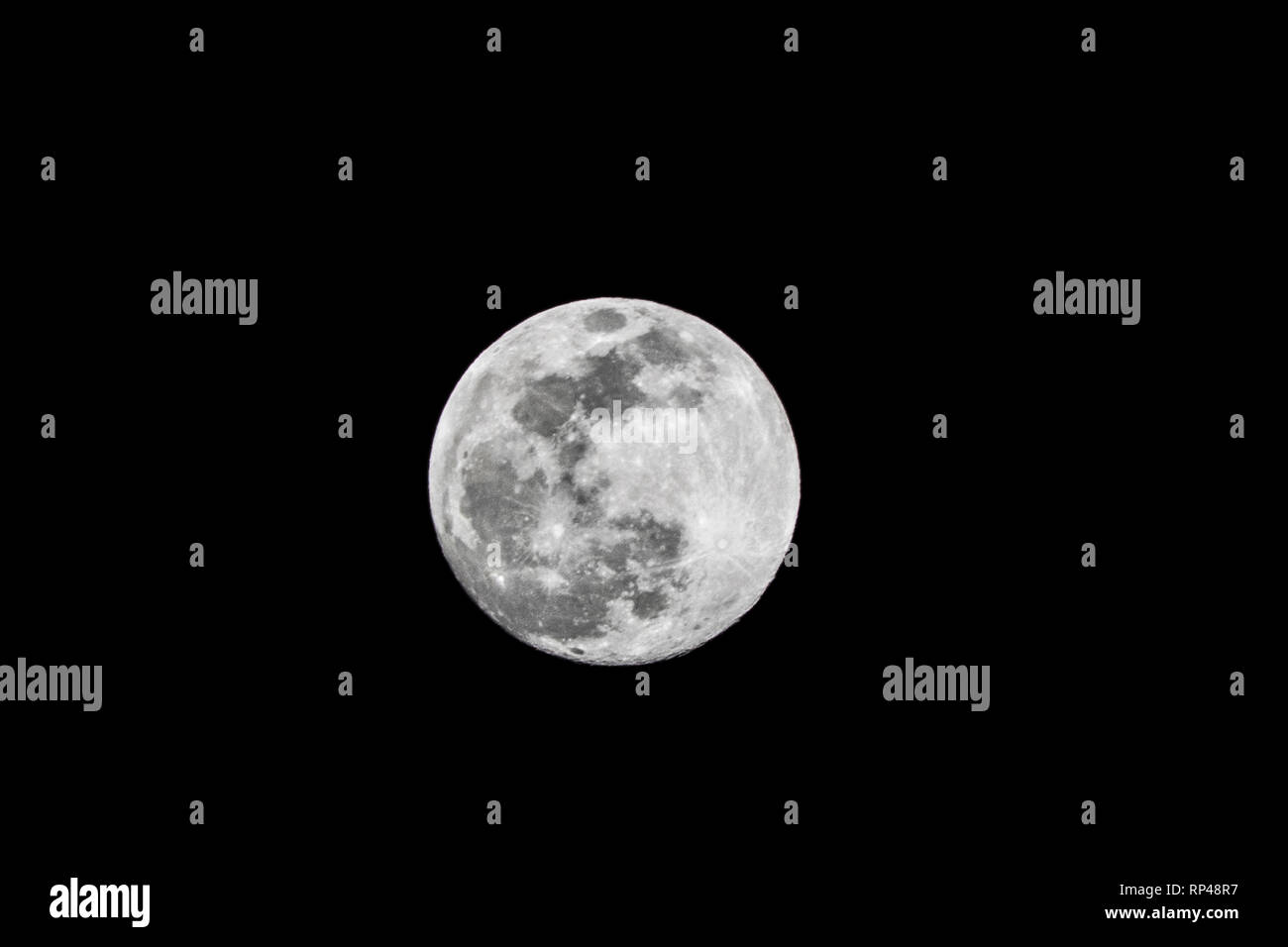 Full moon of the day February 19, 2019. One day before the event of the ...