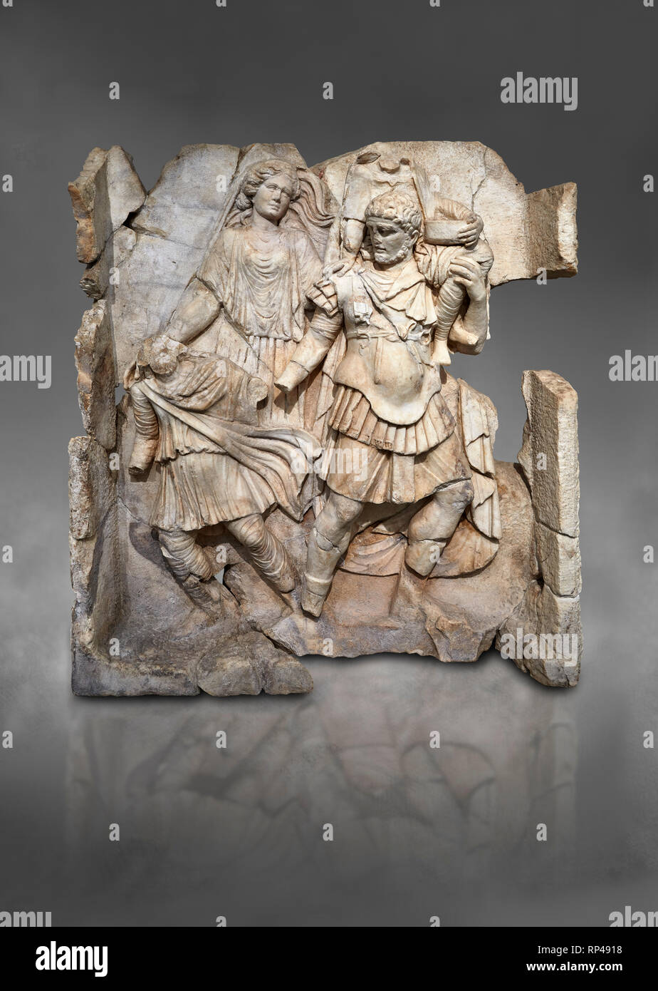 Roman Sebasteion relief sculpture of Aineas’ flight from Troy ...