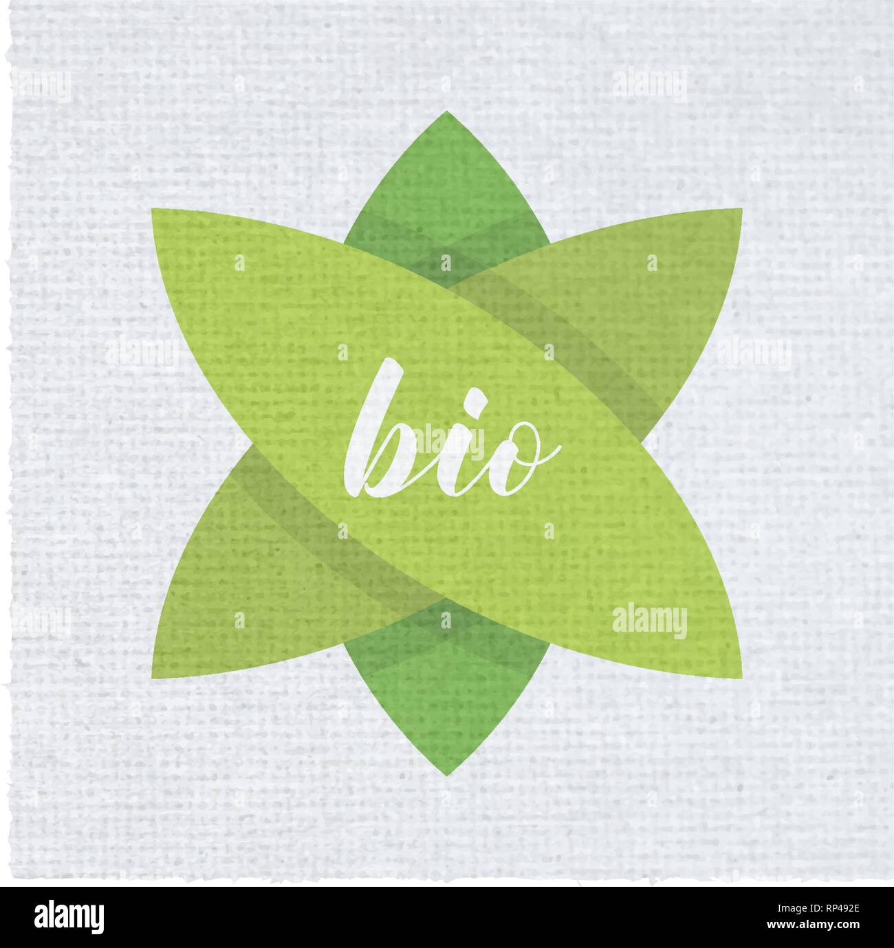 Label for Bio Products. Green Leaves and Vectorized Natural Texture ...