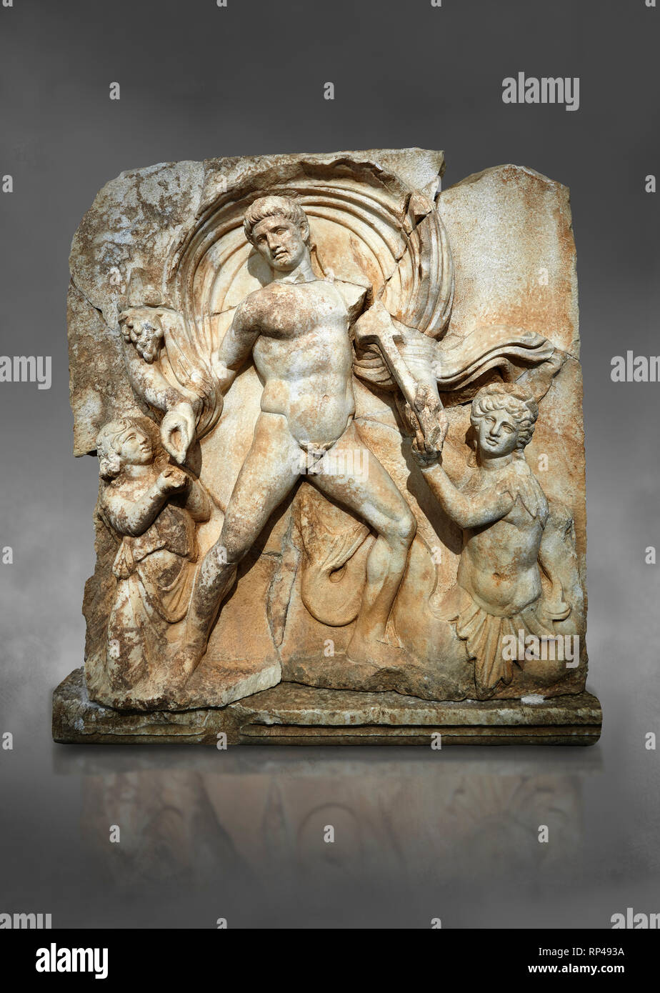 Roman Sebasteion rrelief sculpture of Emperor Claudius as God of sea ...