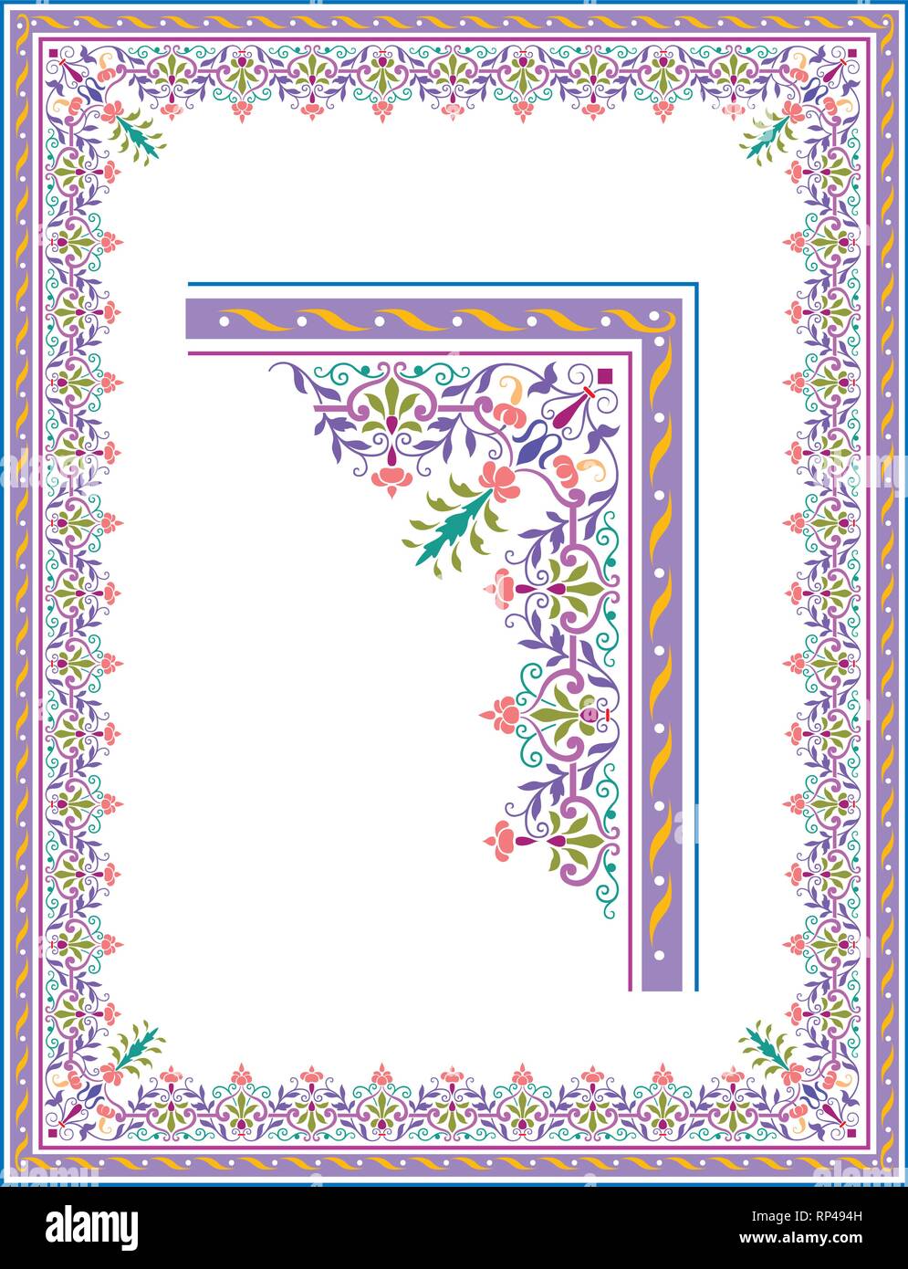 arabesque Borders - Tiled frame in plant leaves and flowers Framework ...