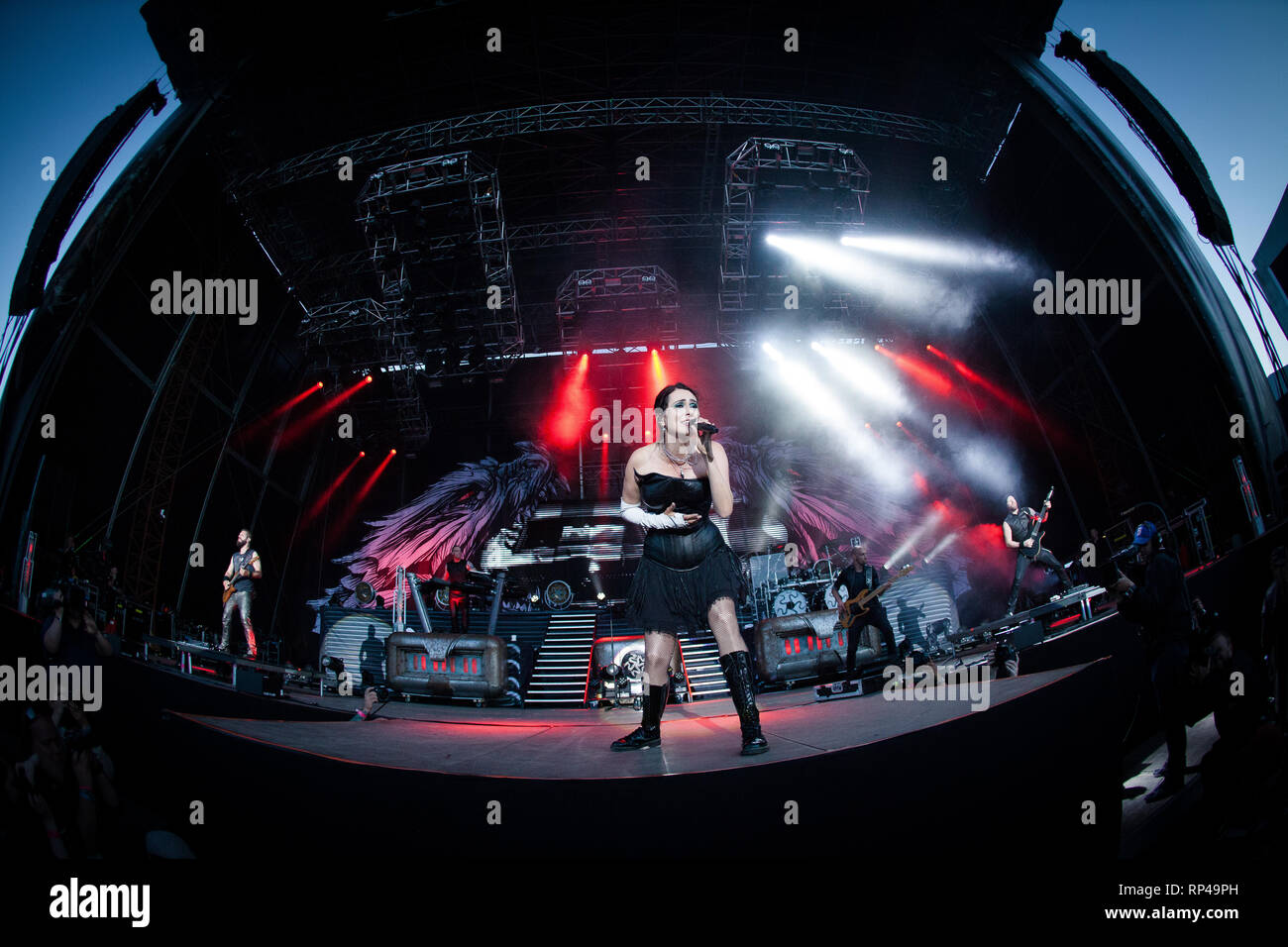 The Dutch metal and rock band Within Temptation performs a live concert ...