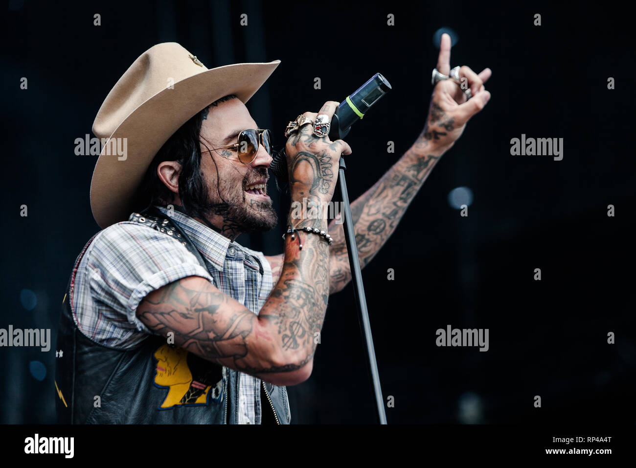 The American rapper and lyricist Yelawolf performs a live concert at ...
