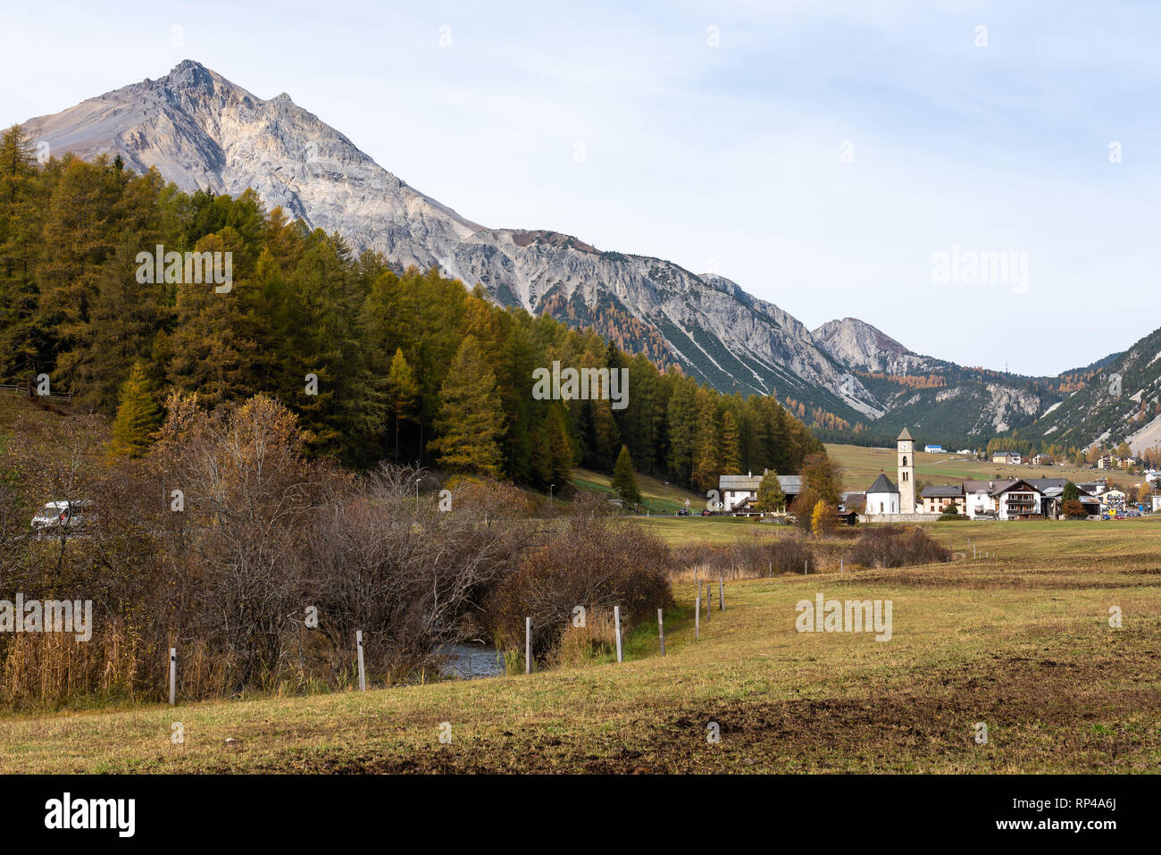 Switzerland - Tschierv, town in Val Mustair valley in Grisons canton ...