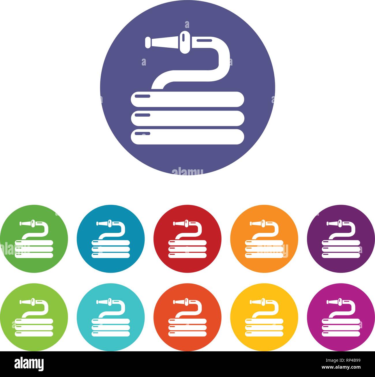 Garden watering hose icons set vector color Stock Vector Image & Art ...