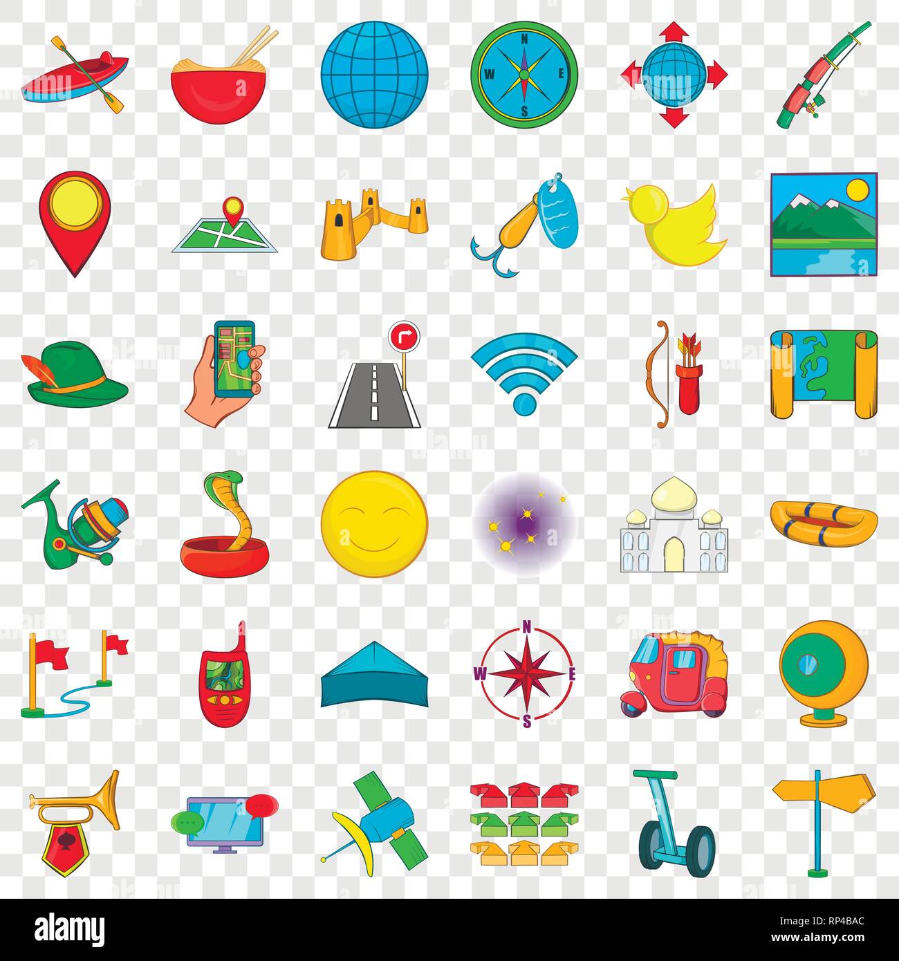 Adventure icons set, cartoon style Stock Vector Image & Art - Alamy