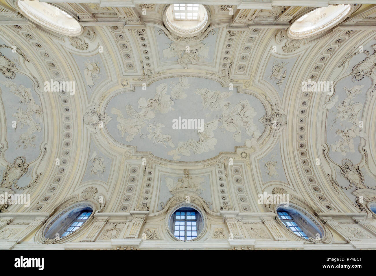 TURIN, ITALY, FEBRUARY 2019 : The Grand Galley of Venaria Reale, Royal ...