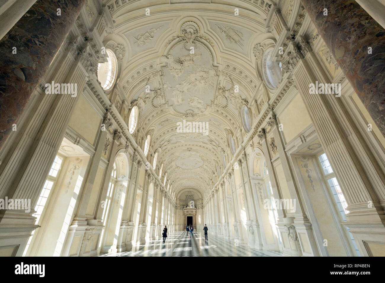 TURIN, ITALY, FEBRUARY 2019 : The Grand Galley of Venaria Reale, Royal ...