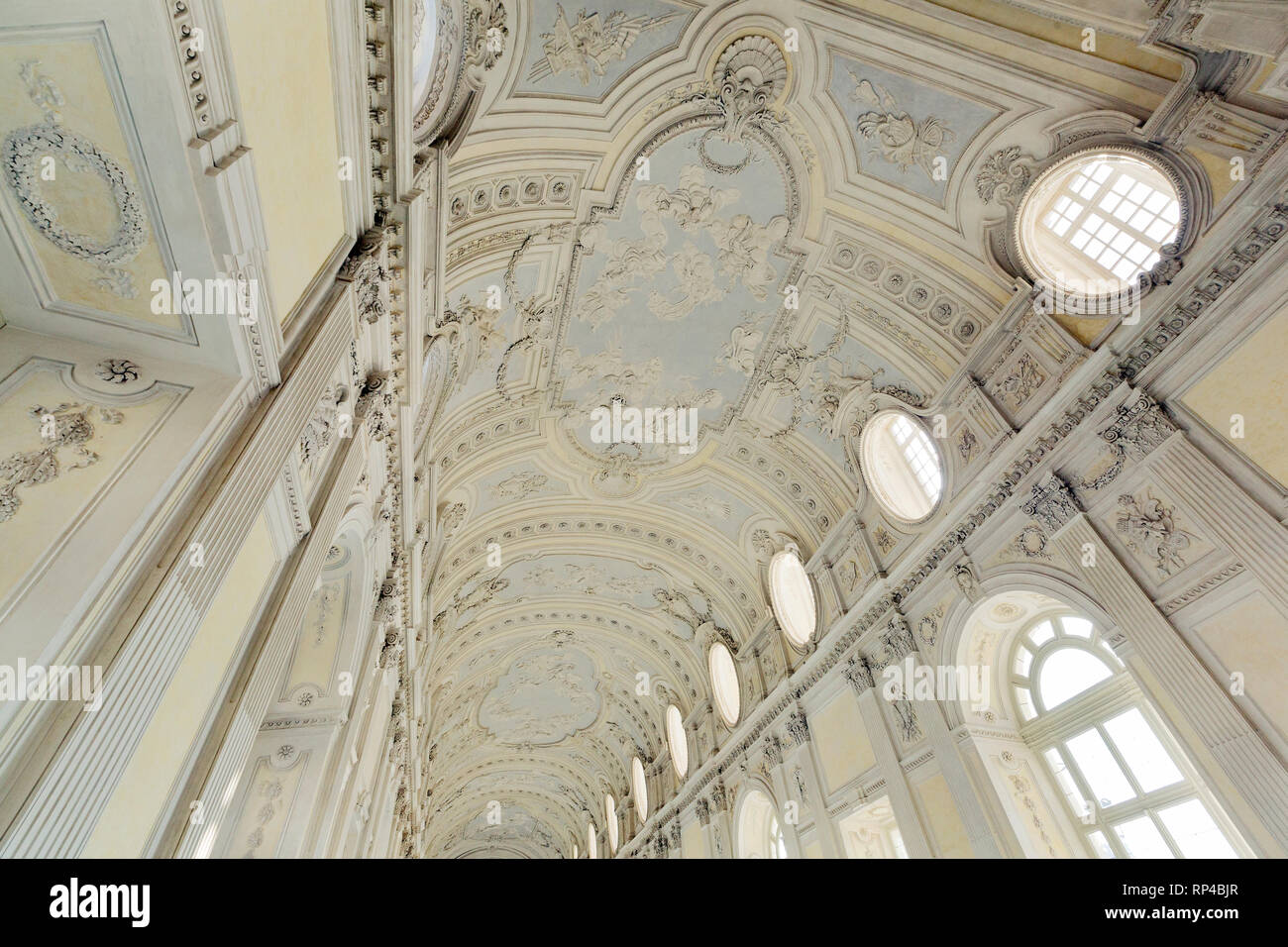 TURIN, ITALY, FEBRUARY 2019 : The Grand Galley of Venaria Reale, Royal ...