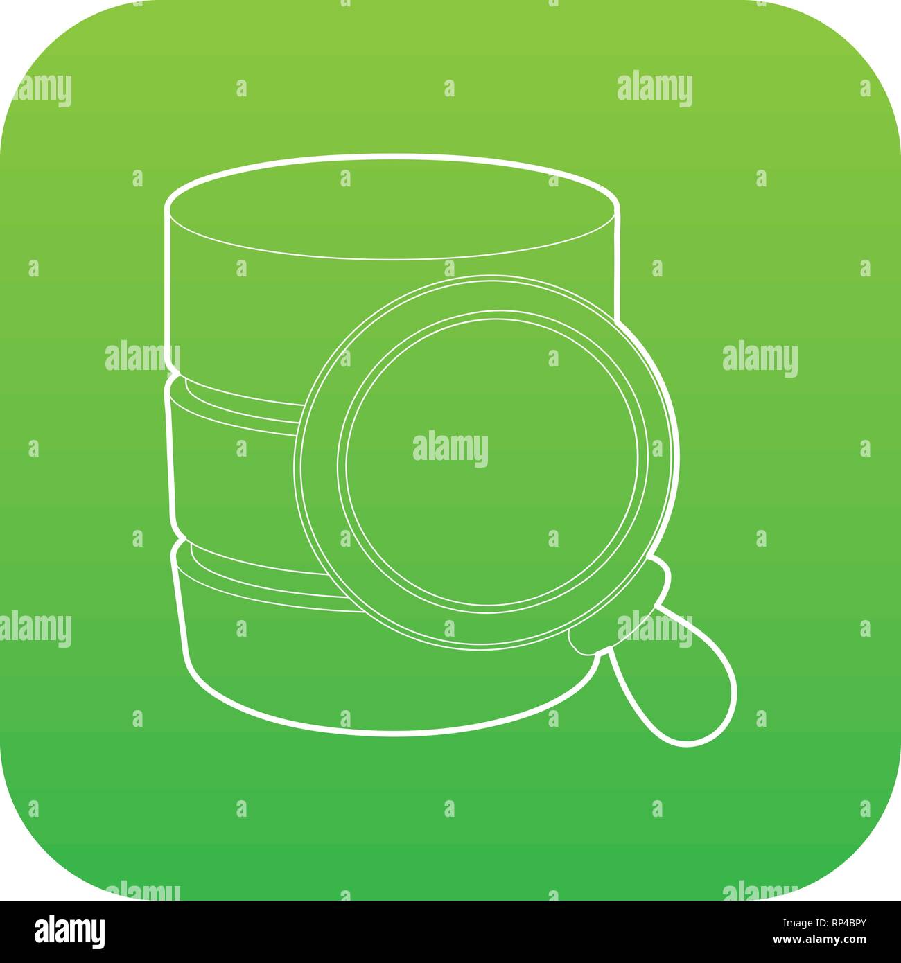 Searching database icon green vector Stock Vector Image & Art - Alamy