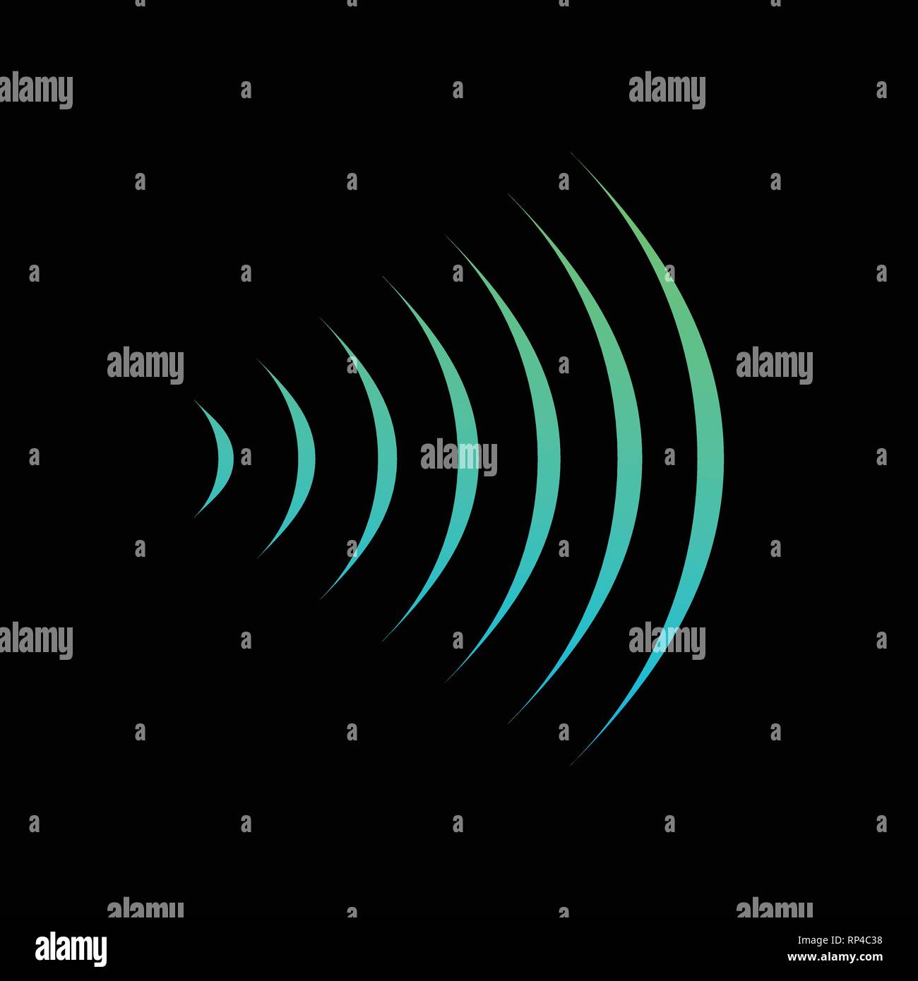 wifi sound signal connection, sound radio wave logo symbol. vector ...