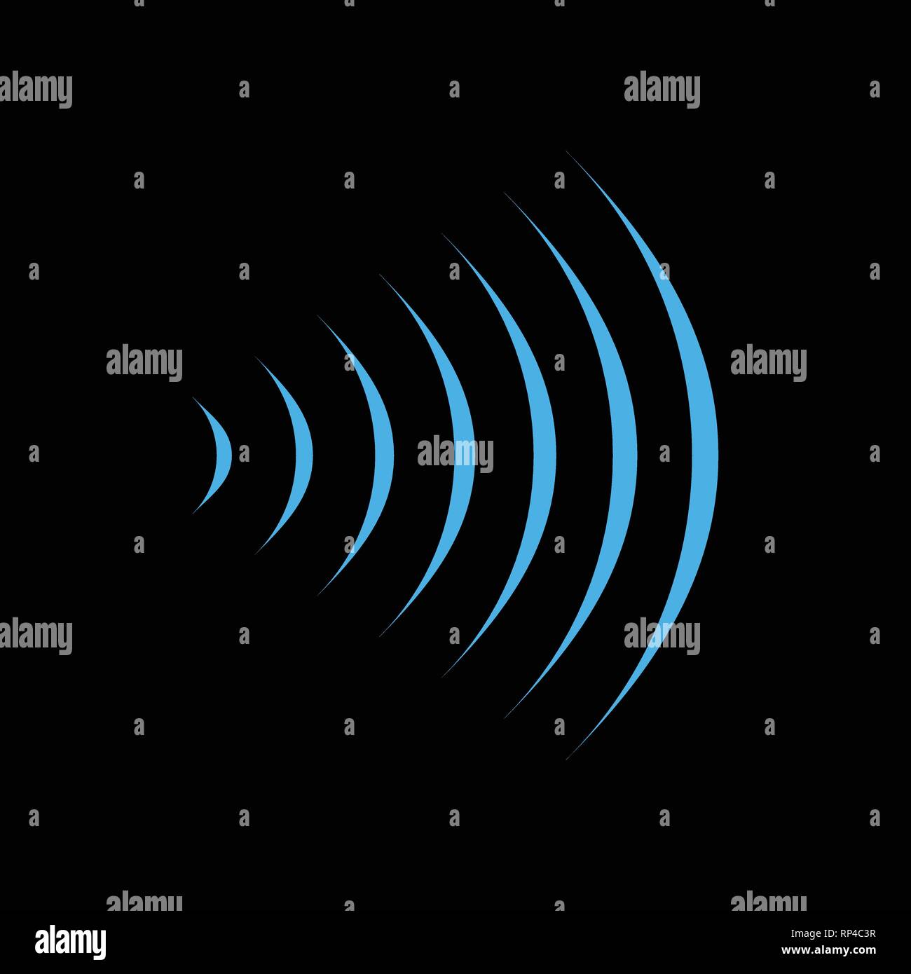 wifi sound signal connection, sound radio wave logo symbol. vector ...