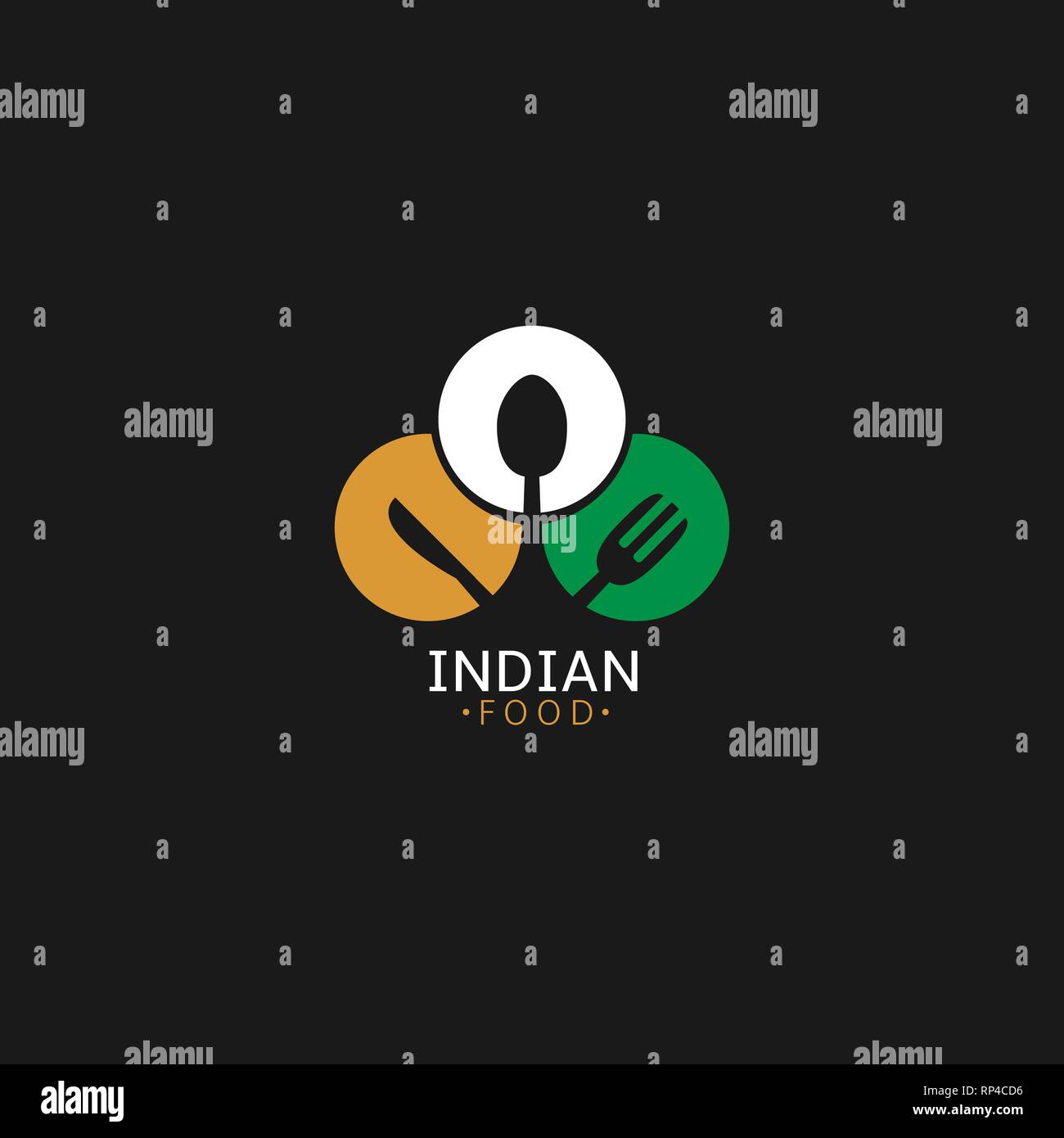 Indian food icon. Indian flag symbol Spoon fork and knife icons Stock ...