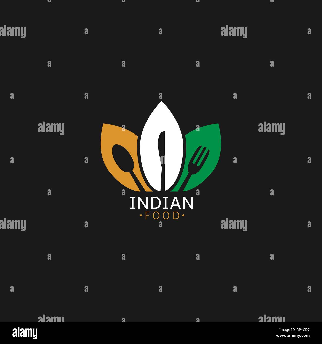 Indian food icon. Indian flag symbol Spoon fork and knife icons Stock ...