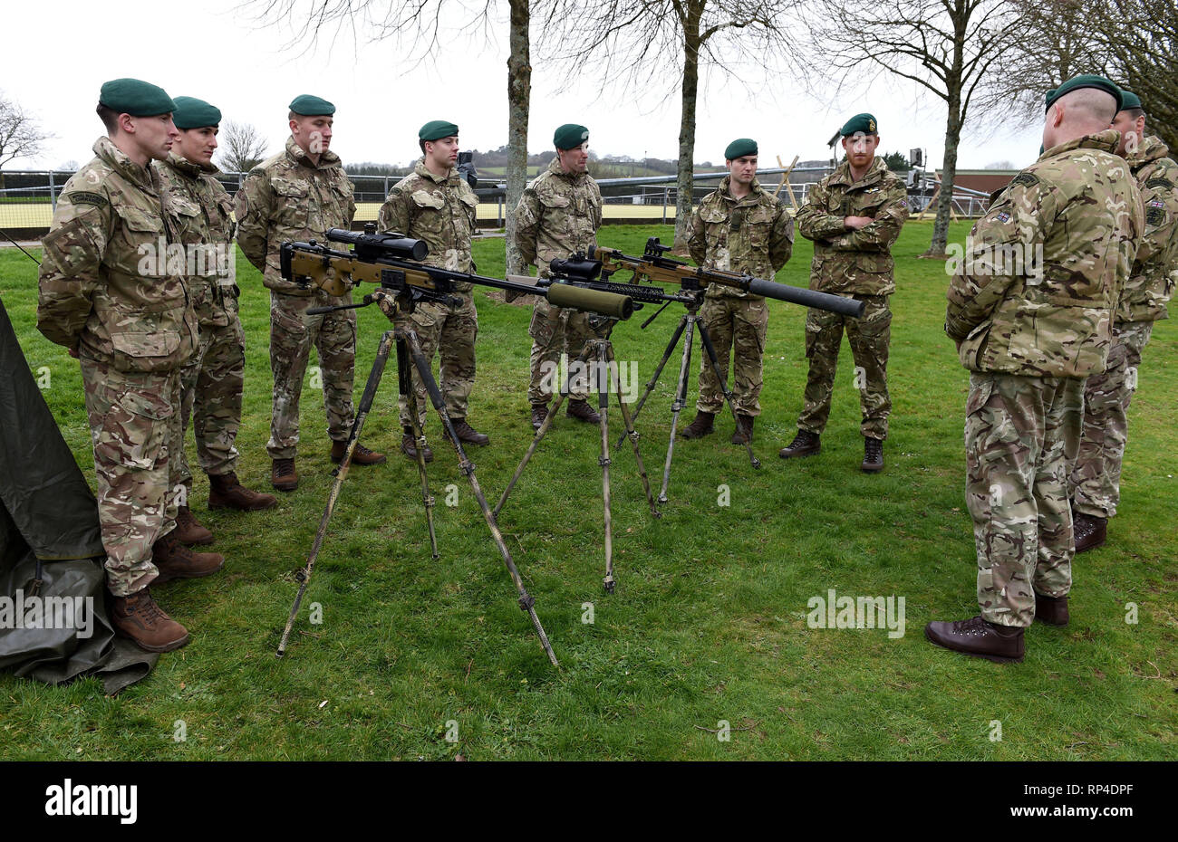The Duke of Sussex during a visit to 42 Commando Royal Marines at their base in Bickleigh Stock ...