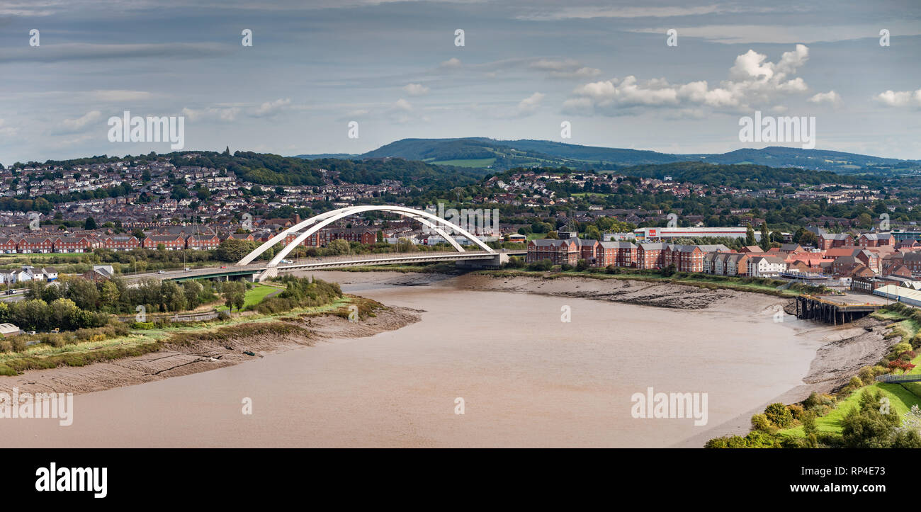 Bowstring bridge carrying A48 across River Usk Newport, UK Stock Photo ...